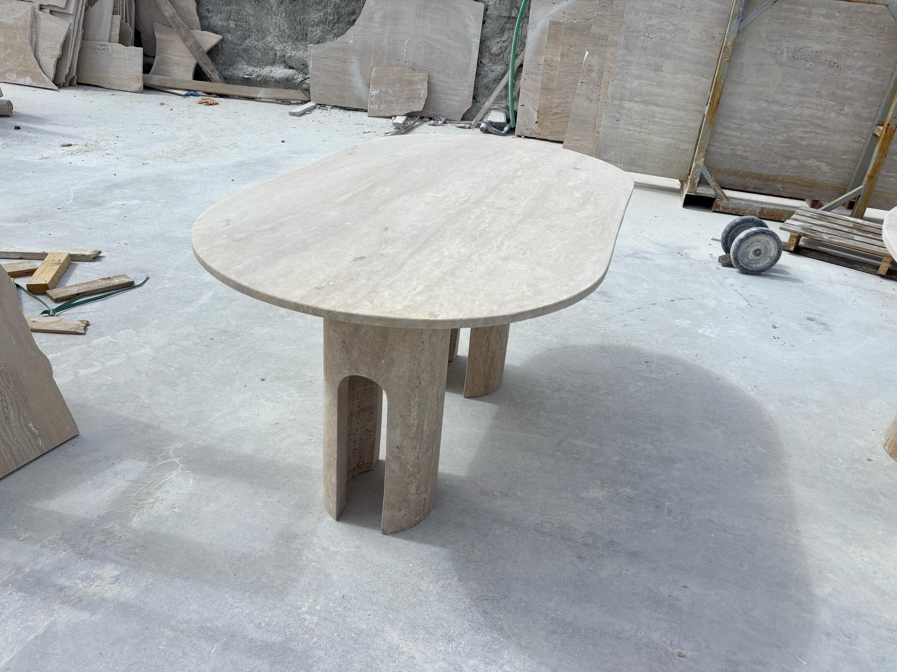Travertine Top Dining Table, Marble Dinette Table, Travertine Dining Room Table, Outdoor Dining ...