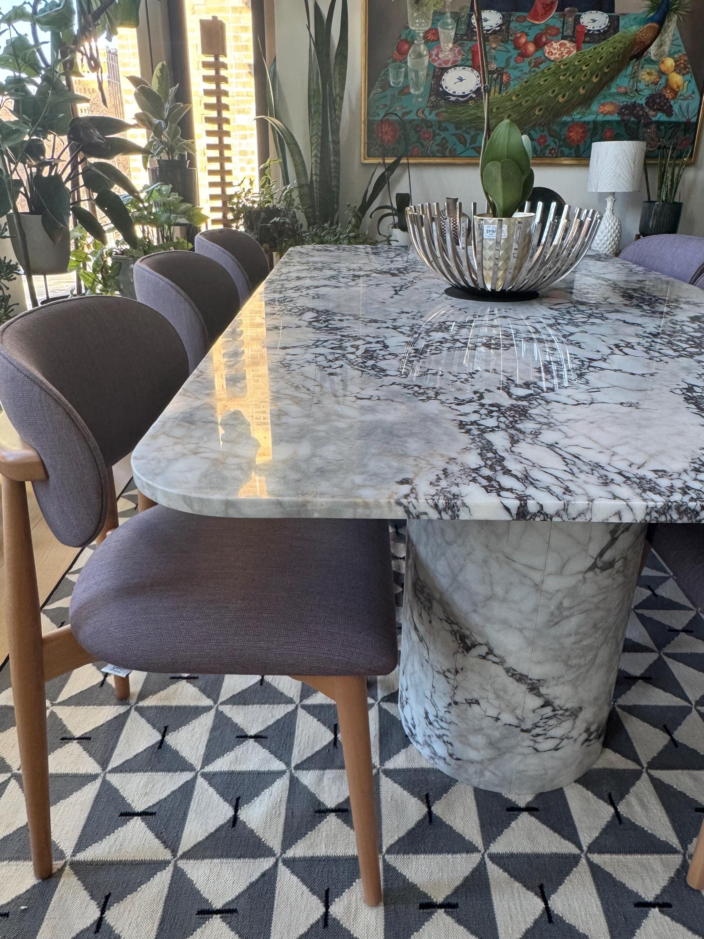 Calacatta Viola Marble Dining Table, Handcrafted Natural Home Living ...