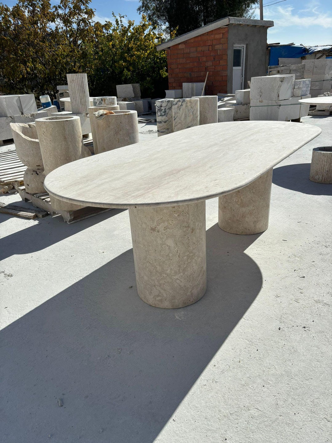 Custom Order Travertine Oval Marble Living Room Dining Kitchen Table - Etsy