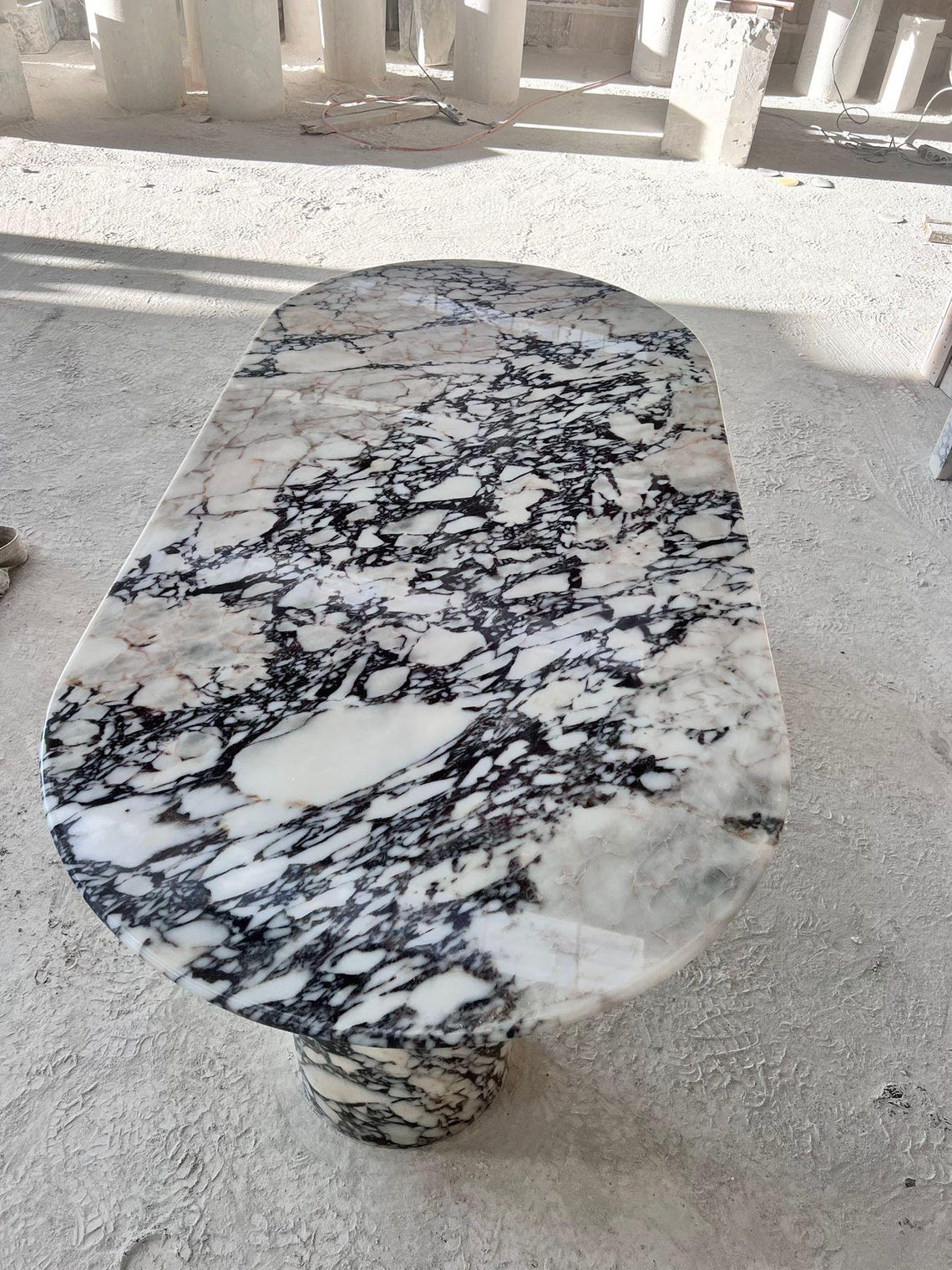 Calacatta Viola Marble Table, Dining Room Marble Table, Kitchen Viola ...