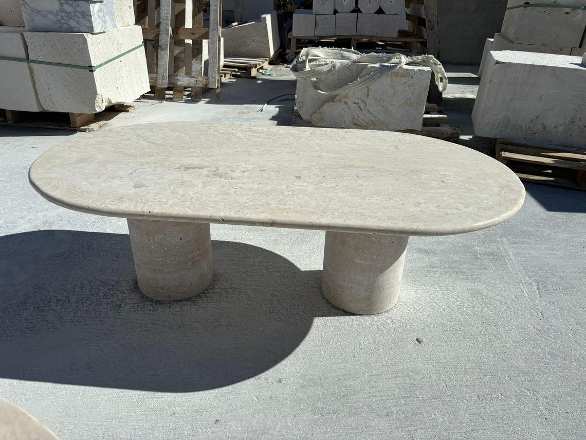 Custom Order Travertine Oval Marble Living Room Dining Kitchen Table - Etsy