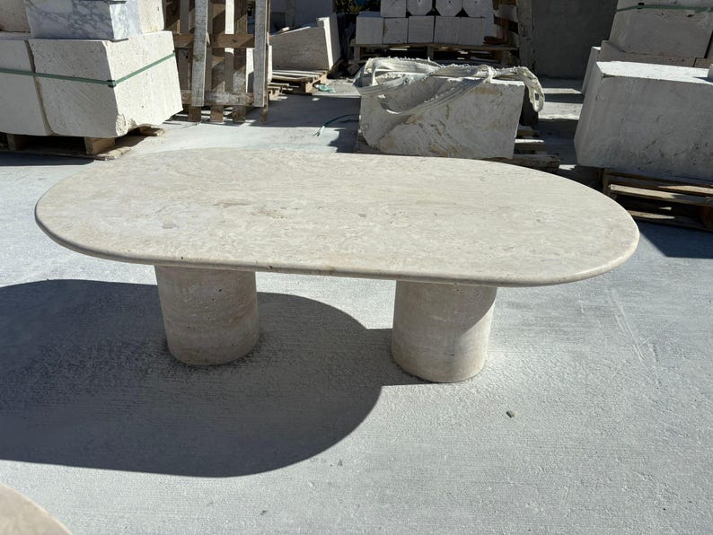 Custom Order Travertine Oval Marble Living Room Dining Kitchen Table - Etsy