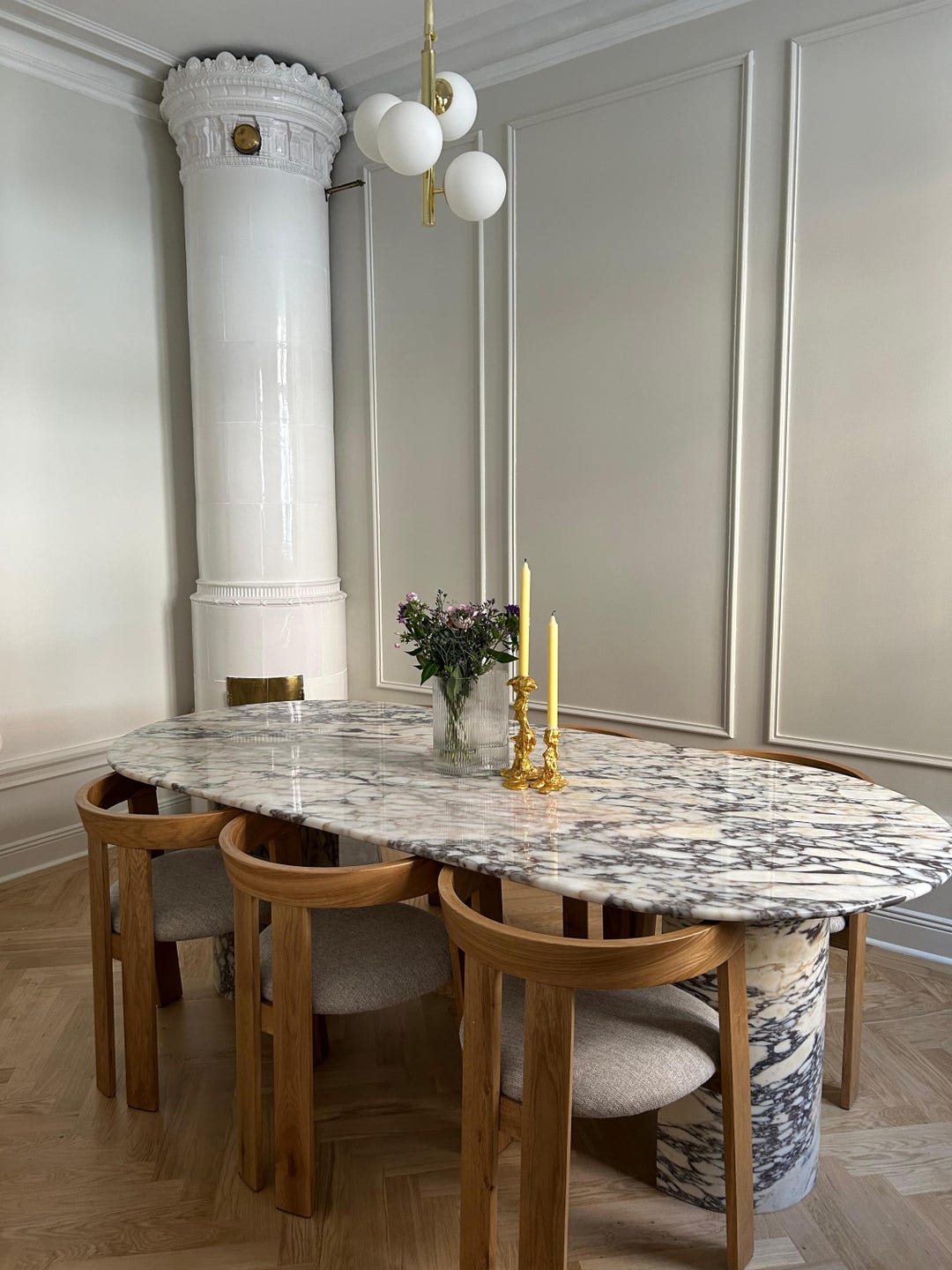 Calacatta Viola Design Dining Table, Living Room Marble Table, Purple ...