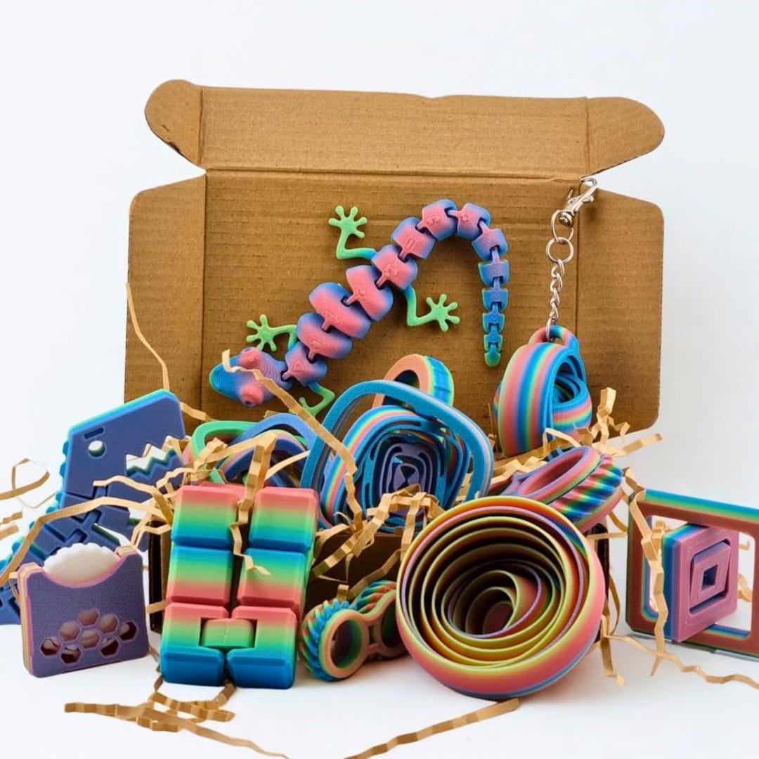 Radiant Rainbow Fidget Toy Bundle • Sensory Stress Relief Pack - Etsy