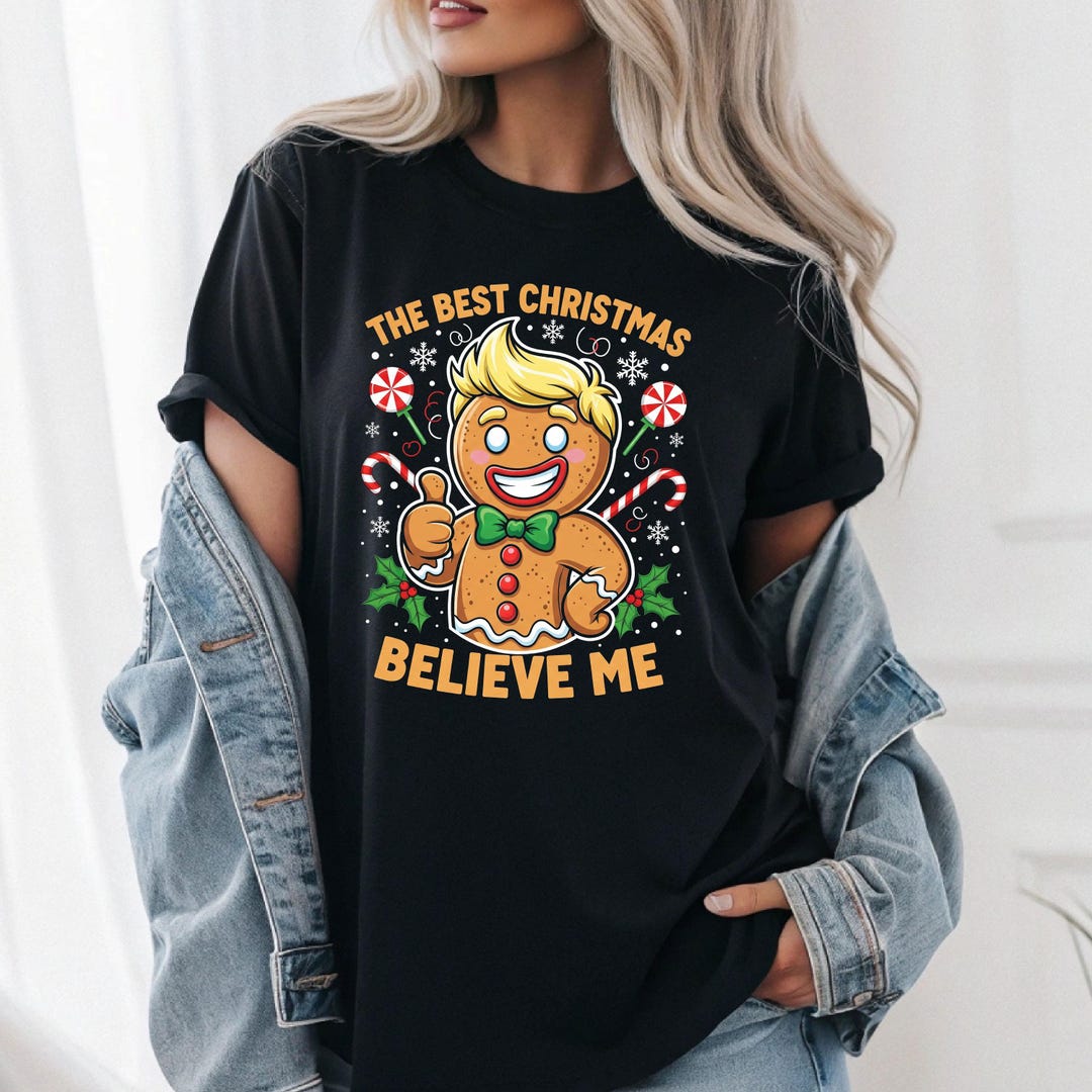 Funny Gingerbread Man Christmas T-shirt: Confident Cookie Graphic Tee ...
