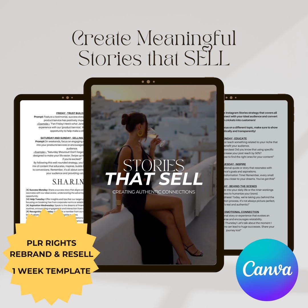 1 Week IG Stories Template Instagram Story Ideas Faceless Digital ...