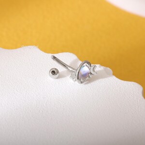 16G Surgical Steel Planet Curved Barbell, Silver 8mm Eyebrow Piercings ...
