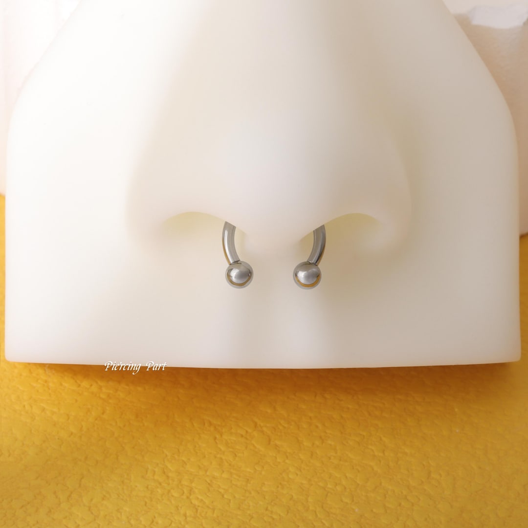 16G Titanium Tiny Ball CBR Septum, Internally Threaded Nose Ring ...