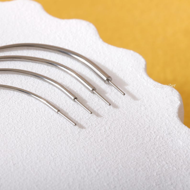 Curved Threadless Taper Insertion Pin | Titanium 14G 16G 18G 20G ...