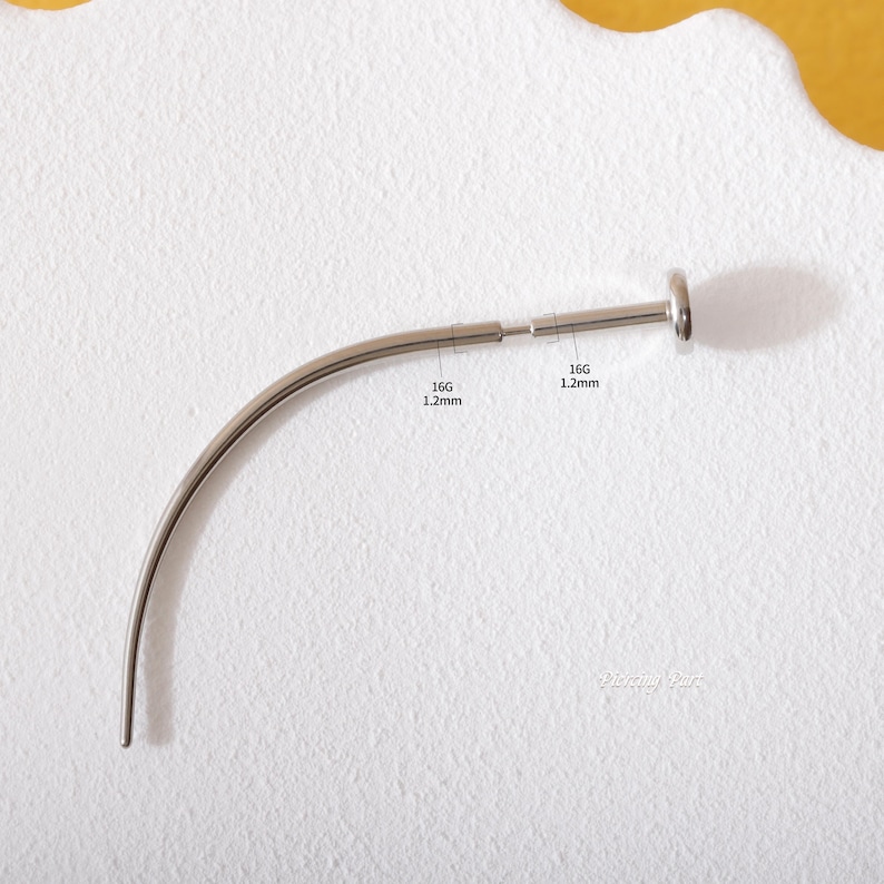 Curved Threadless Taper Insertion Pin | Titanium 14G 16G 18G 20G ...