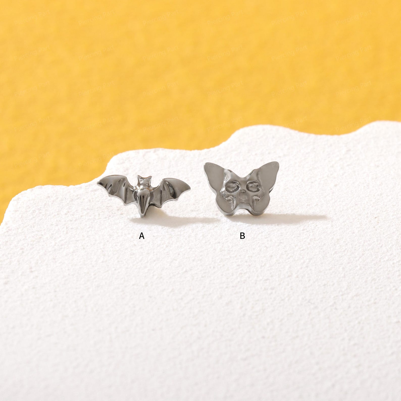 16G 18G Titanium Bat Butterfly Stud Earring, Silver Inner Threaded ...