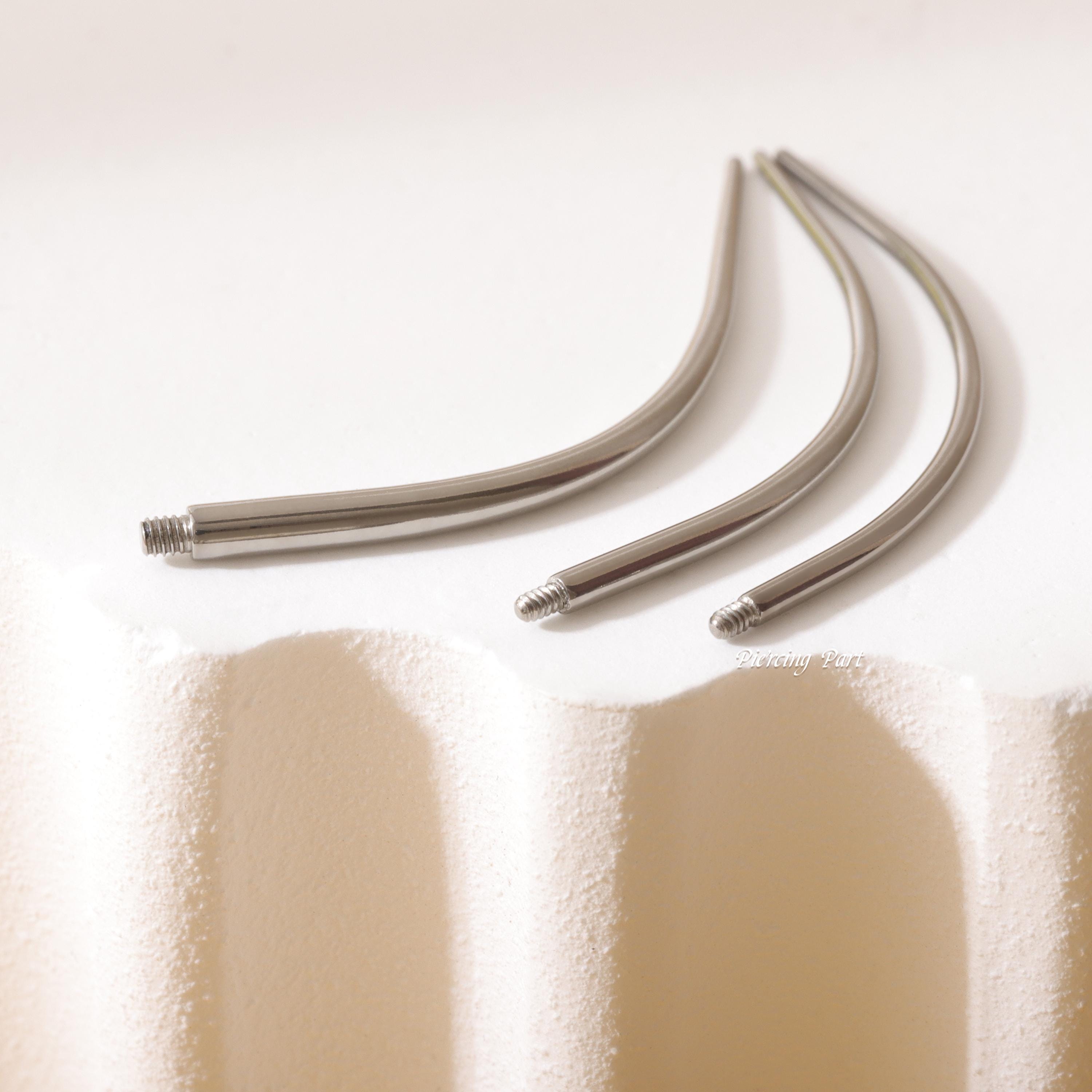 14G 16G 18G Titanium Piercing Taper, Curved Internal Threaded Pin Screw ...