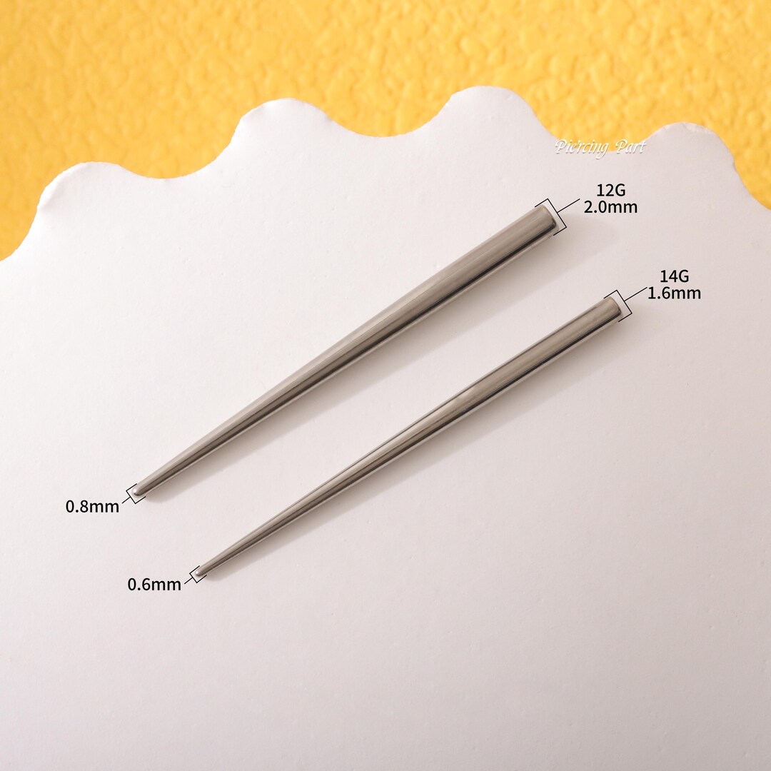 12G 14G Titanium Piercing Taper, Straight Internal Threaded Pin Screw on Assistant Tool, Body ...