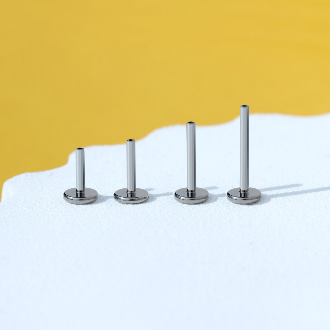 THREADLESS Post Replacement Silver 20G 18G 16G 5/6/8/10mm, Push-in Flat ...