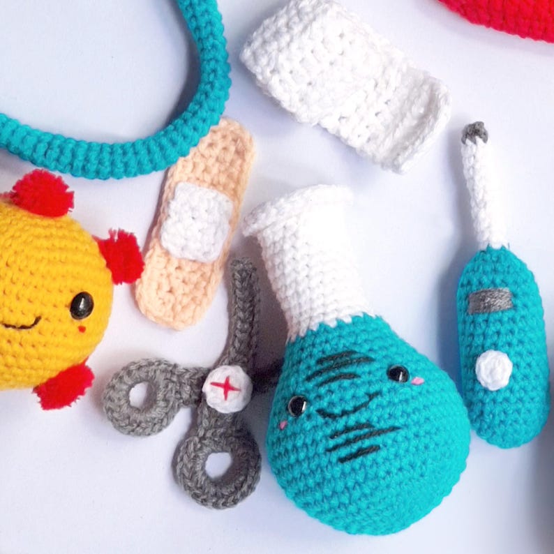 Funny Crochet Test Tube PDF Pattern: Amigurumi Doctor Playset (beginner ...