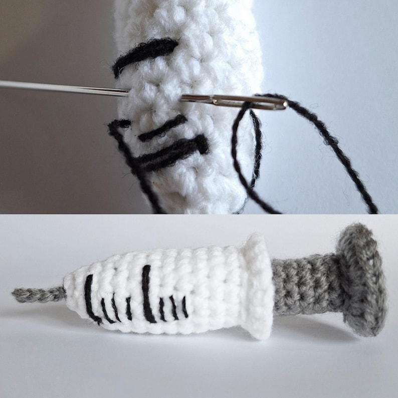 Funny Crochet Syringe PDF English Pattern for Beginners, Amigurumi ...