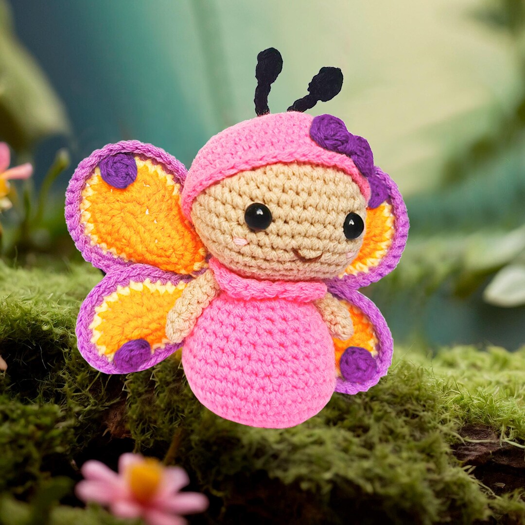 Crochet Butterfly Toy Pattern: Easy Plushie Amigurumi Insect (PDF ...