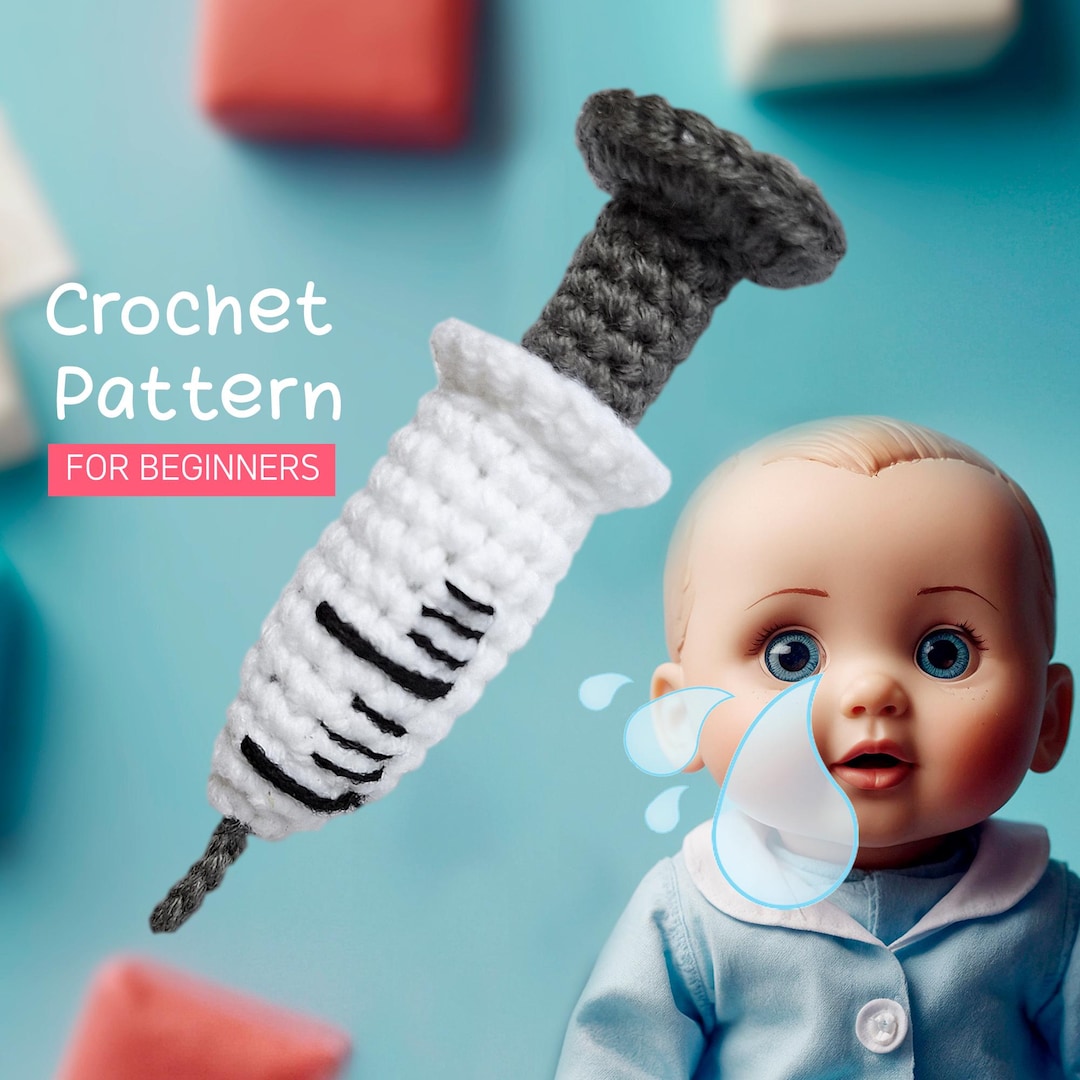 Funny Crochet Syringe PDF English Pattern for Beginners, Amigurumi ...