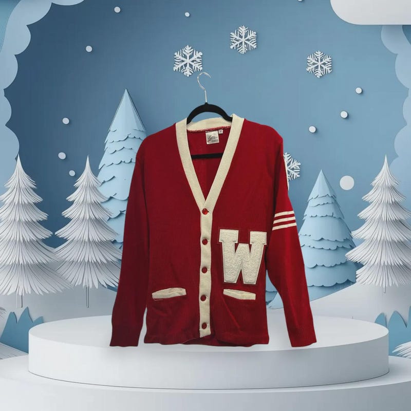 Wool Cardigan Letterman - Etsy