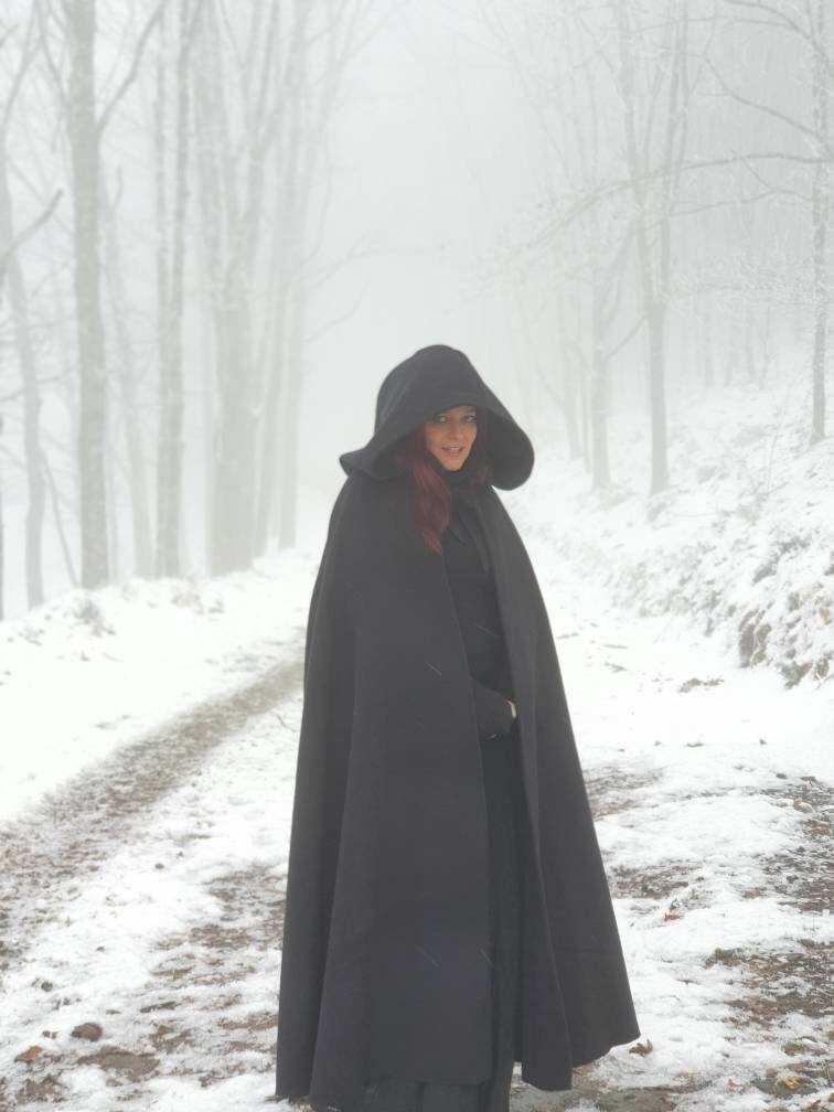 Medieval Full Long Cloak Black Cloak Unisex Cloak - Etsy