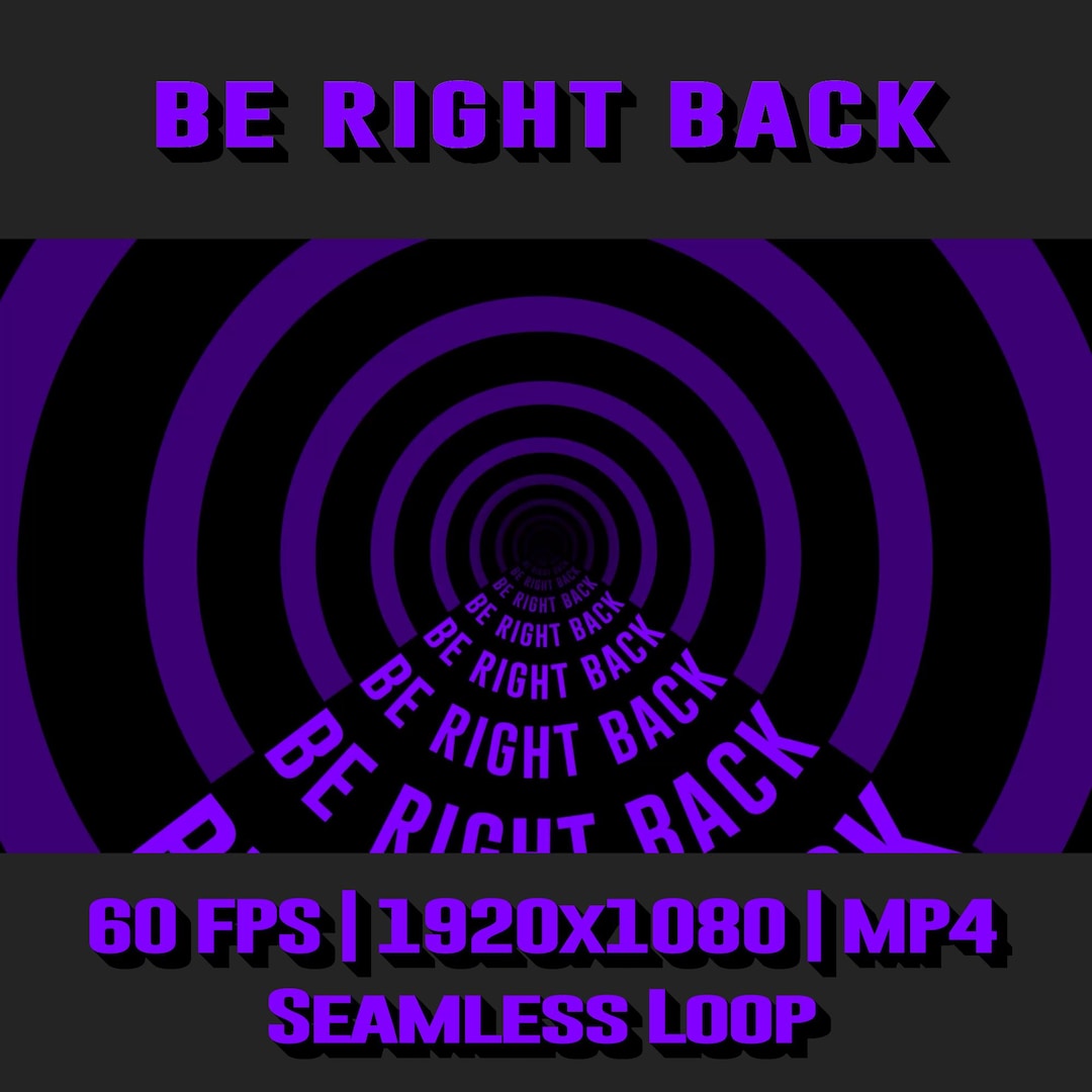 Animated Twitch Streaming Screen Be Right Back BRB Purple Abyss ...