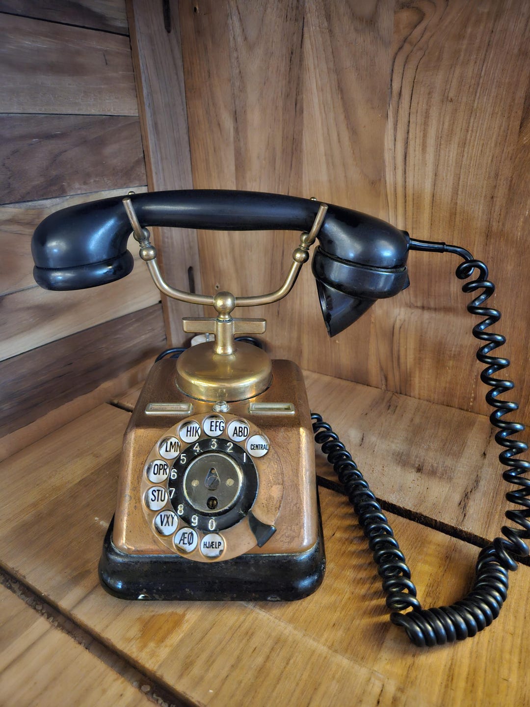 Antique Copper Telephone Kjøbenhavns. - Etsy