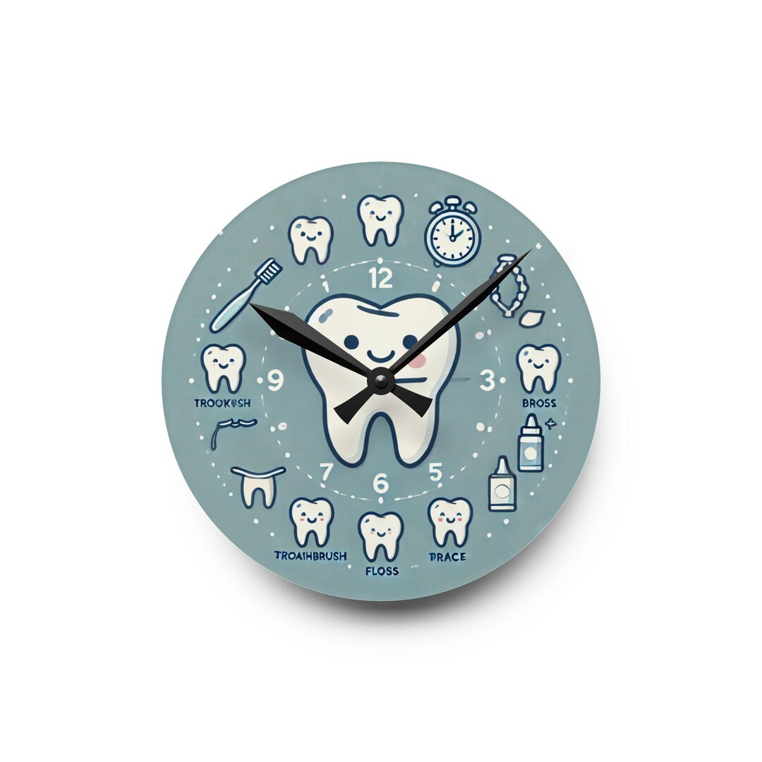 Dental Wall Clock, Dentist Office Decor, Acrylic Clock, Dental ...