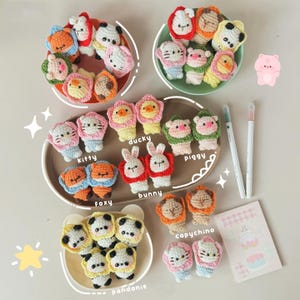 Cute Crochet Animal Keychains, Handmade Amigurumi Plush Bag Charms ...