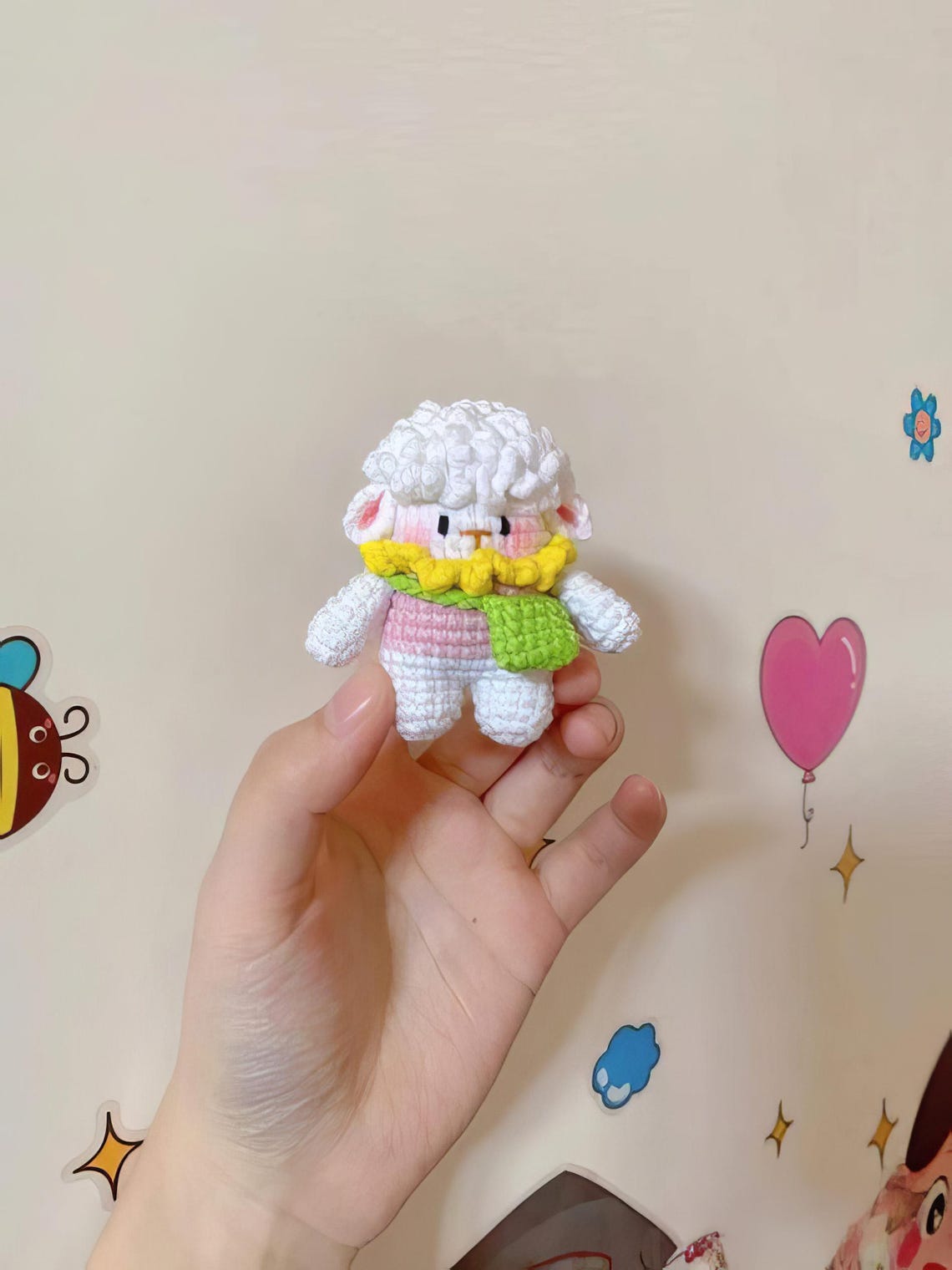 Handmade Crochet Sheep Keychain: Kawaii Amigurumi Bag Charm - Etsy