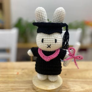 Crochet Graduation Bunny | Handmade Miffy Doll | Amigurumi Graduation ...