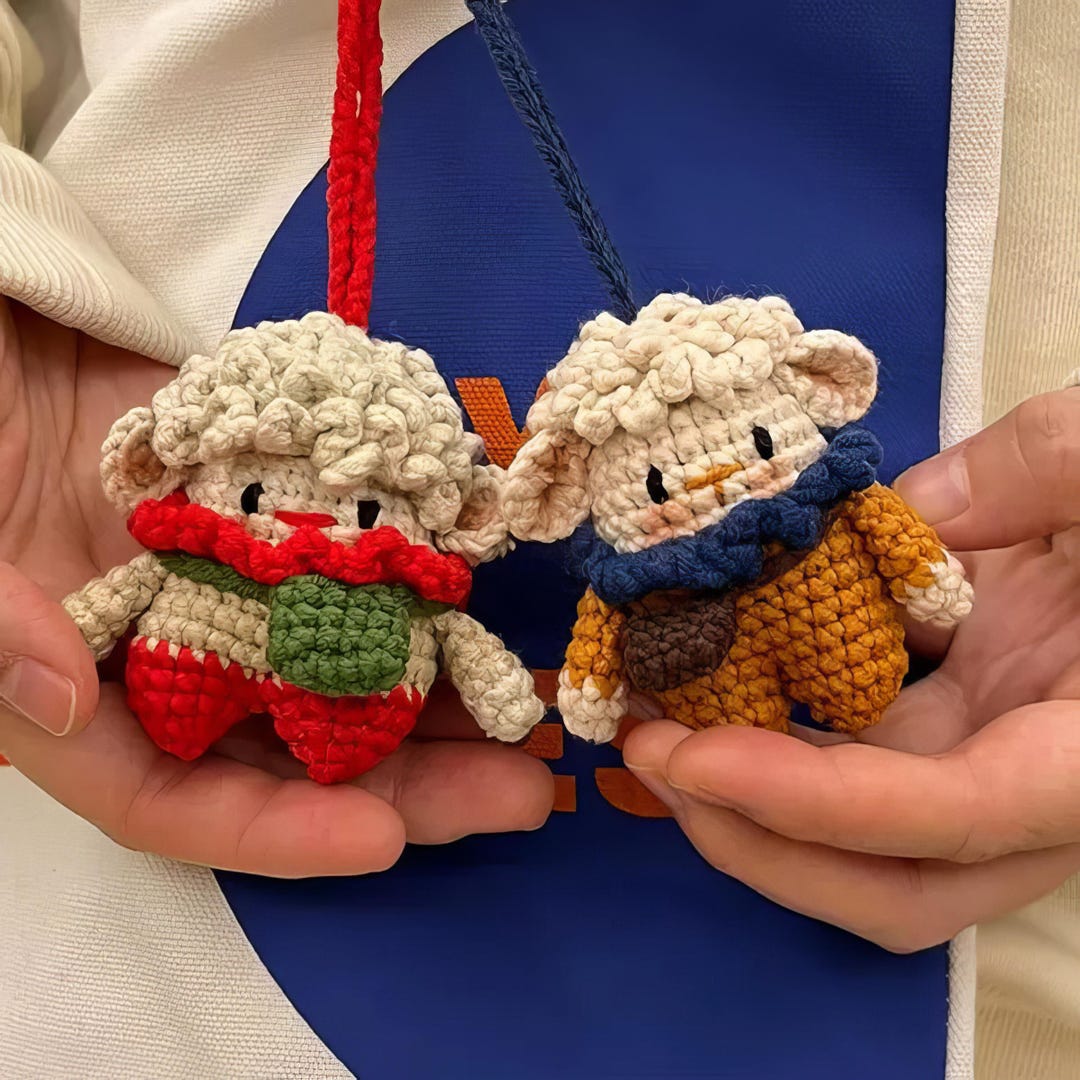 Crochet Cute Sheep Keychain, Crochet Sheep Keychain, Handmade Sheep ...