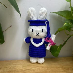 Crochet Graduation Bunny | Handmade Miffy Doll | Amigurumi Graduation ...