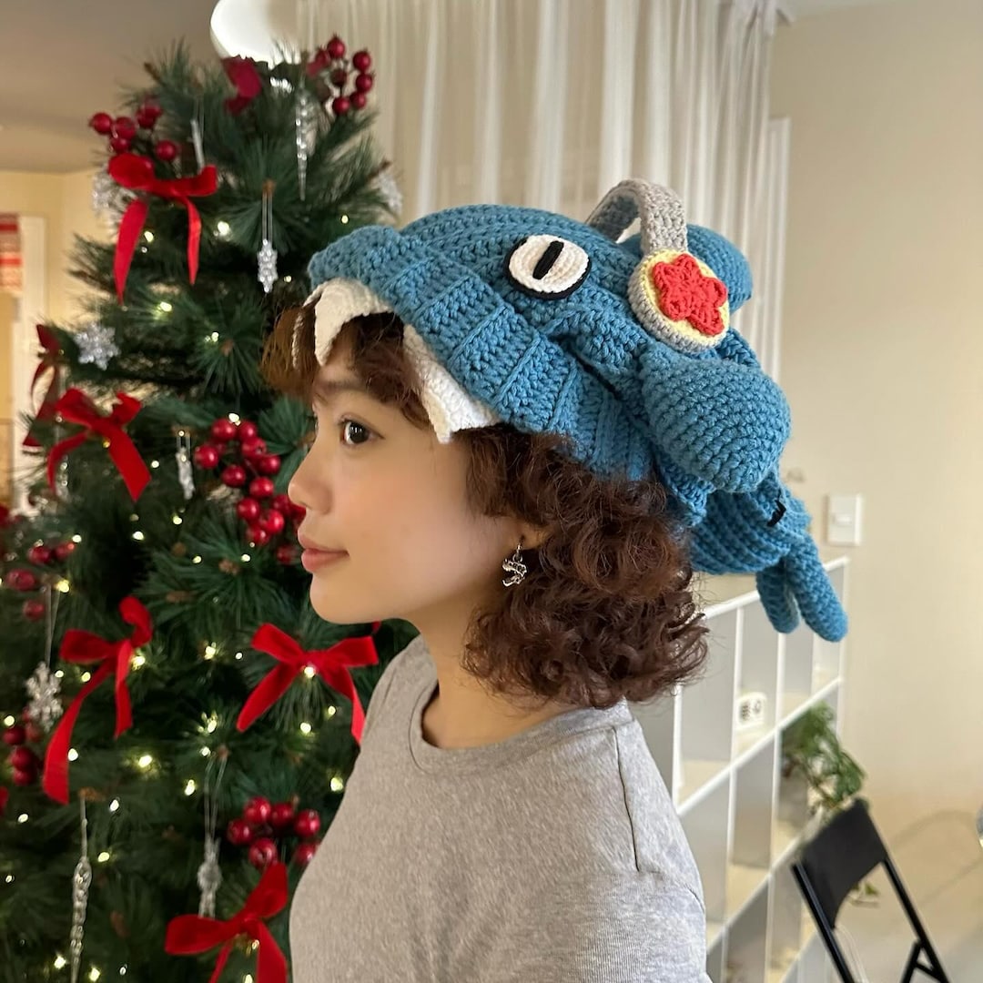 Cute Crochet Fish Hat, Handmade Knit Animal Hat, Funny Fish Costume Cap ...