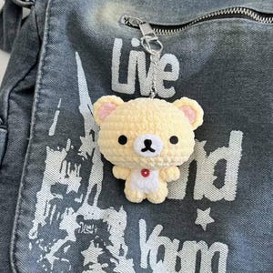 Cute Crochet Bear Keychain, Handmade Amigurumi Bear Bag Charm, Kawaii ...