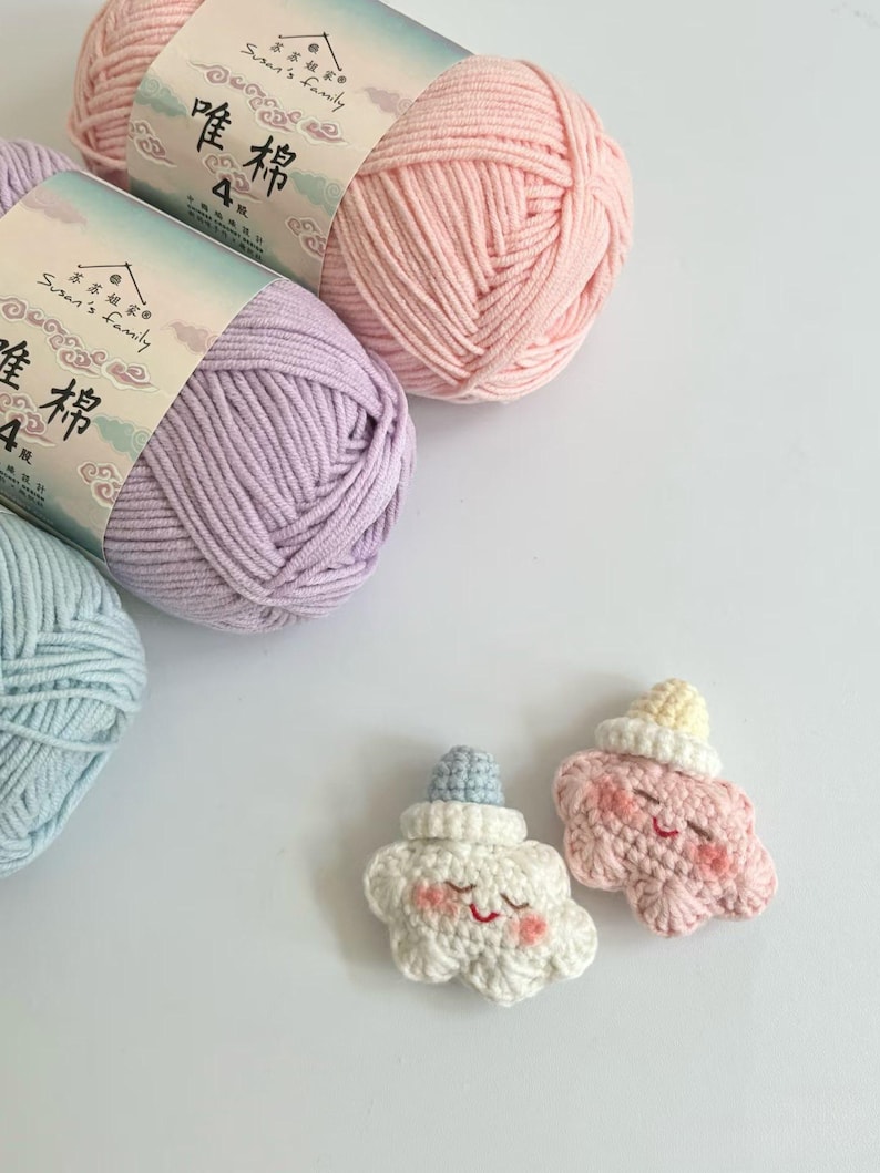 Crochet Sun Moon Star Cloud Keychain: Amigurumi Bag Charm - Etsy