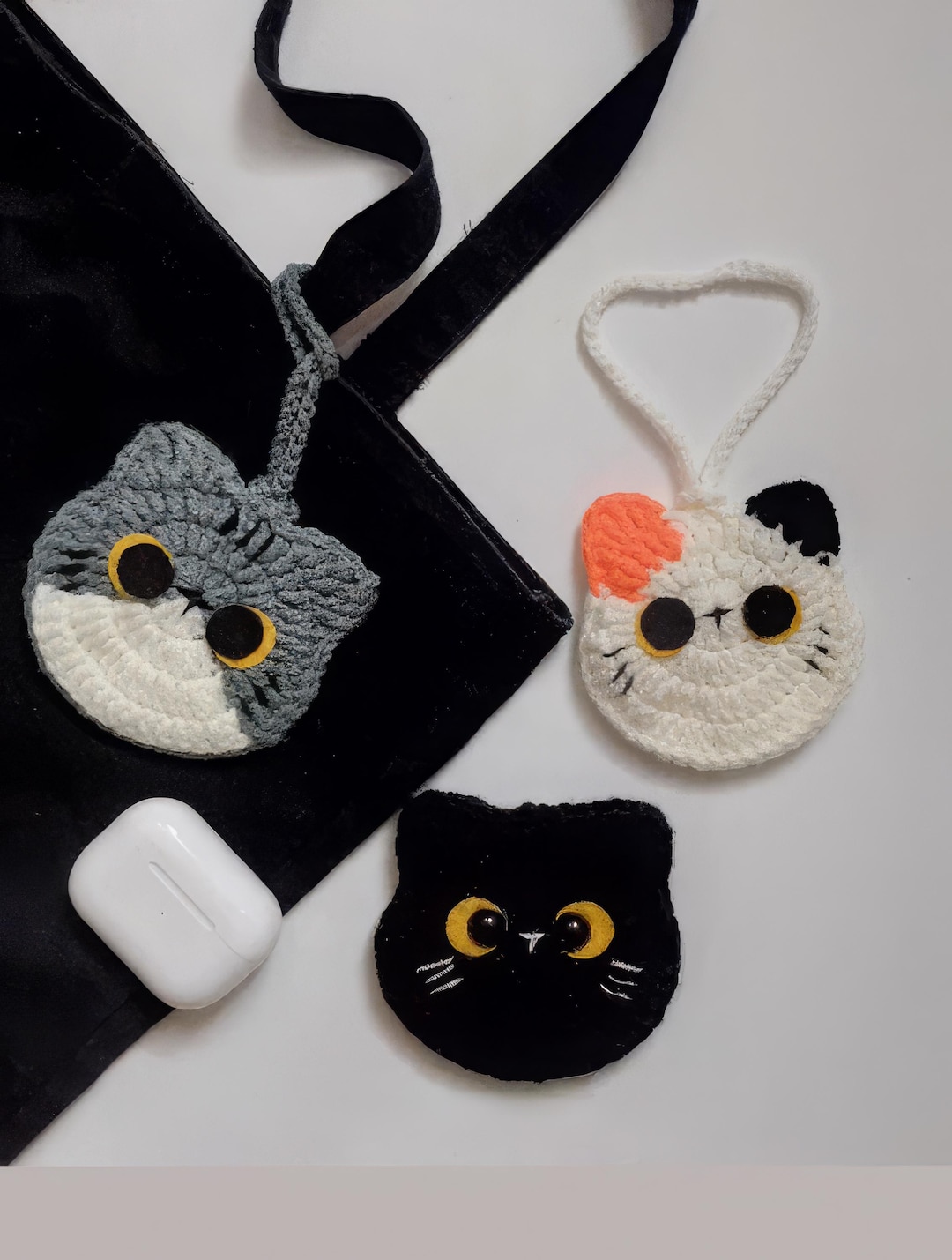 Handmade Crochet Cat AirPod Case – Cute, Protective & Customizable Cat ...
