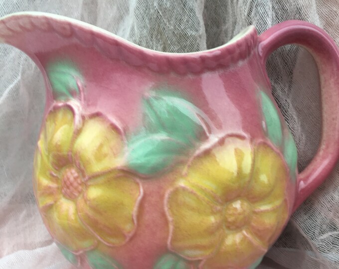 Vintage U.S.A. Pottery Milk Pitcher Hull Sunglow Pattern 52 24oz 1940s ...