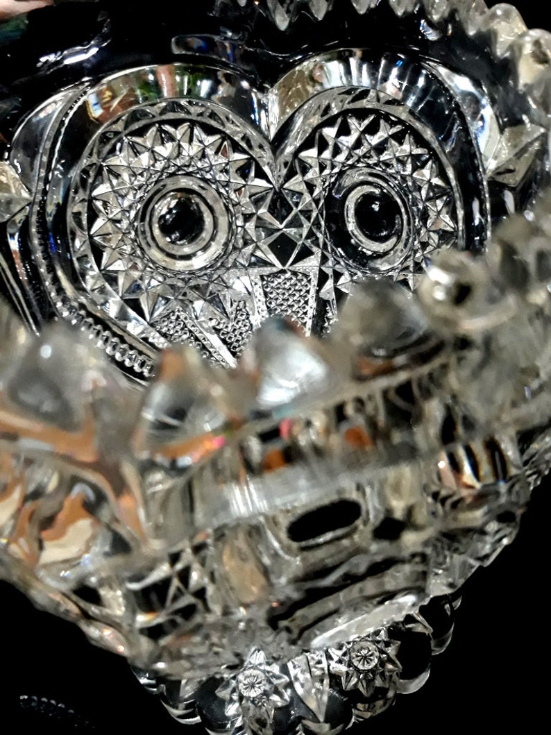 Antique 1900s Imperial Glass Zipper Heart Pitcher Sawtooth Strawberry ...