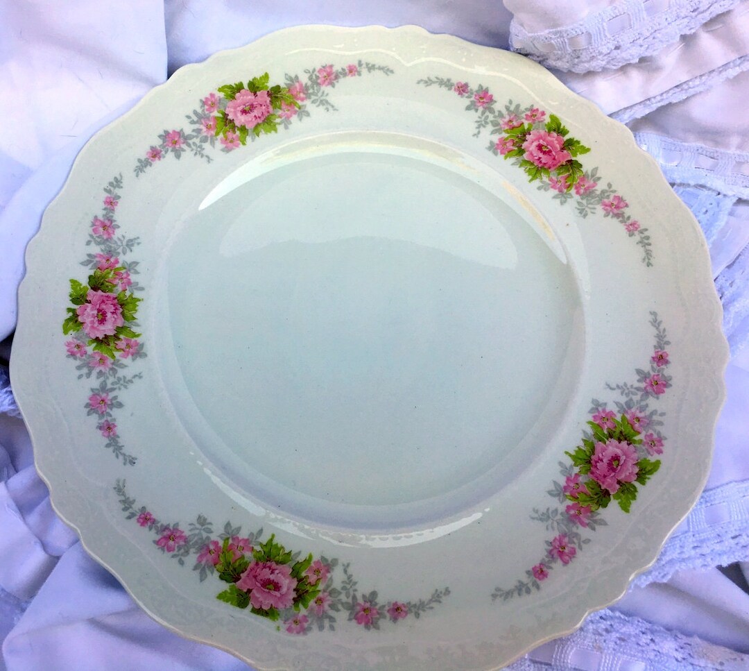 Antique Johnson Bros.china 2 Dinner Plates Pat. Oct.21st 1902 Pink ...
