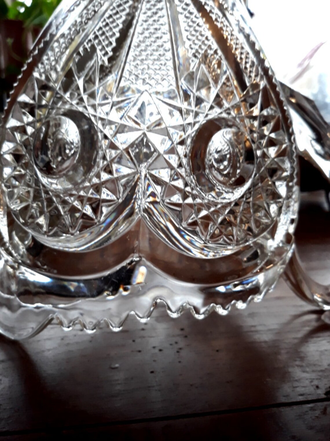 Antique 1900s Imperial Glass Zipper Heart Pitcher Sawtooth - Etsy