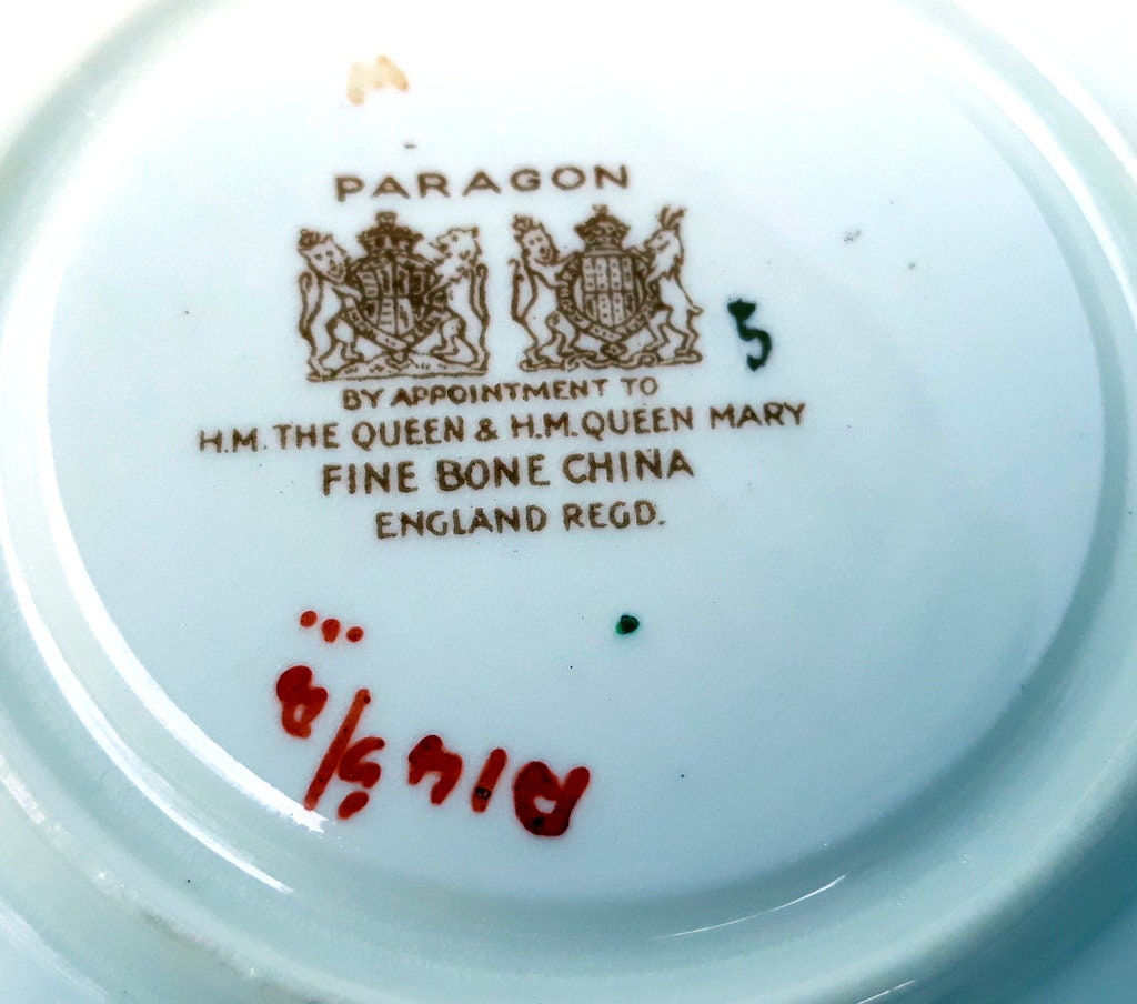 Vintage Paragon China Cup and Saucer England 1930s Double Warrant A165 ...