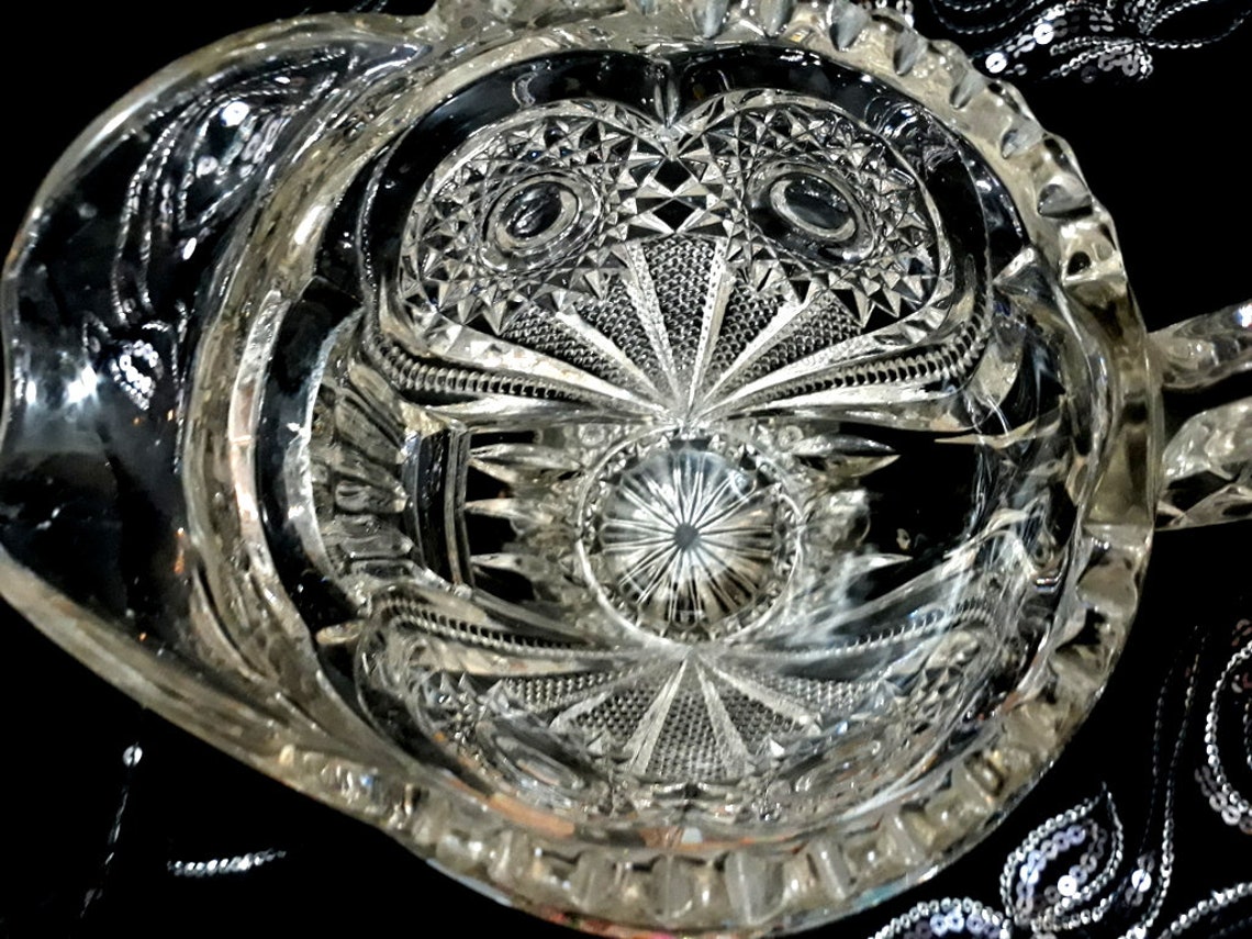 Antique 1900s Imperial Glass Zipper Heart Pitcher Sawtooth - Etsy