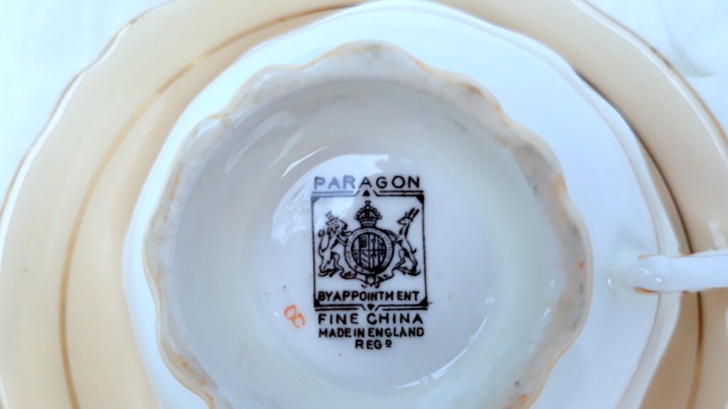 Vintage Paragon China Full Cup and Saucer England 1930s Pattern G6599 ...