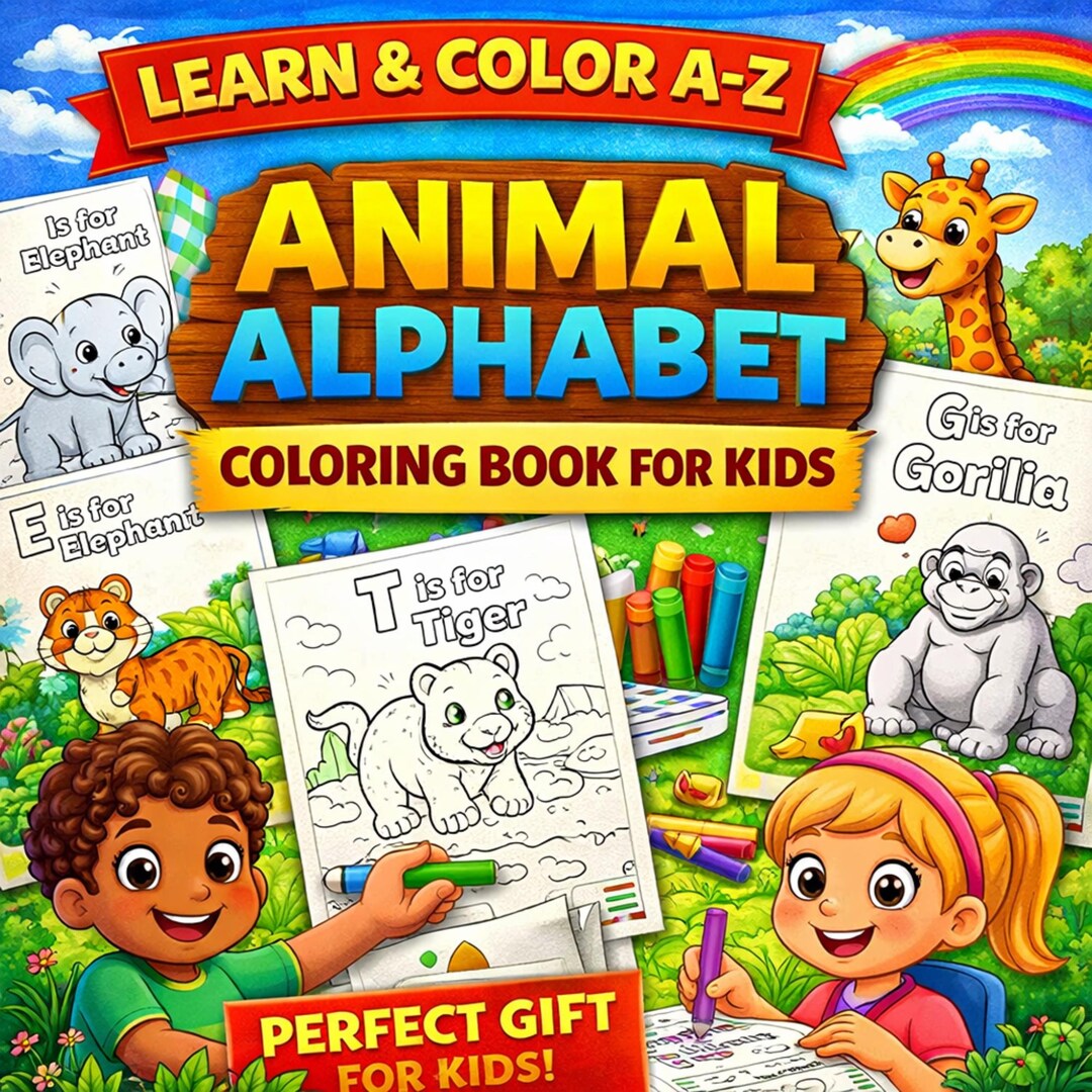Animal Alphabet Activity for Kids Ages 3-8 | ABC Learning Workbook ...