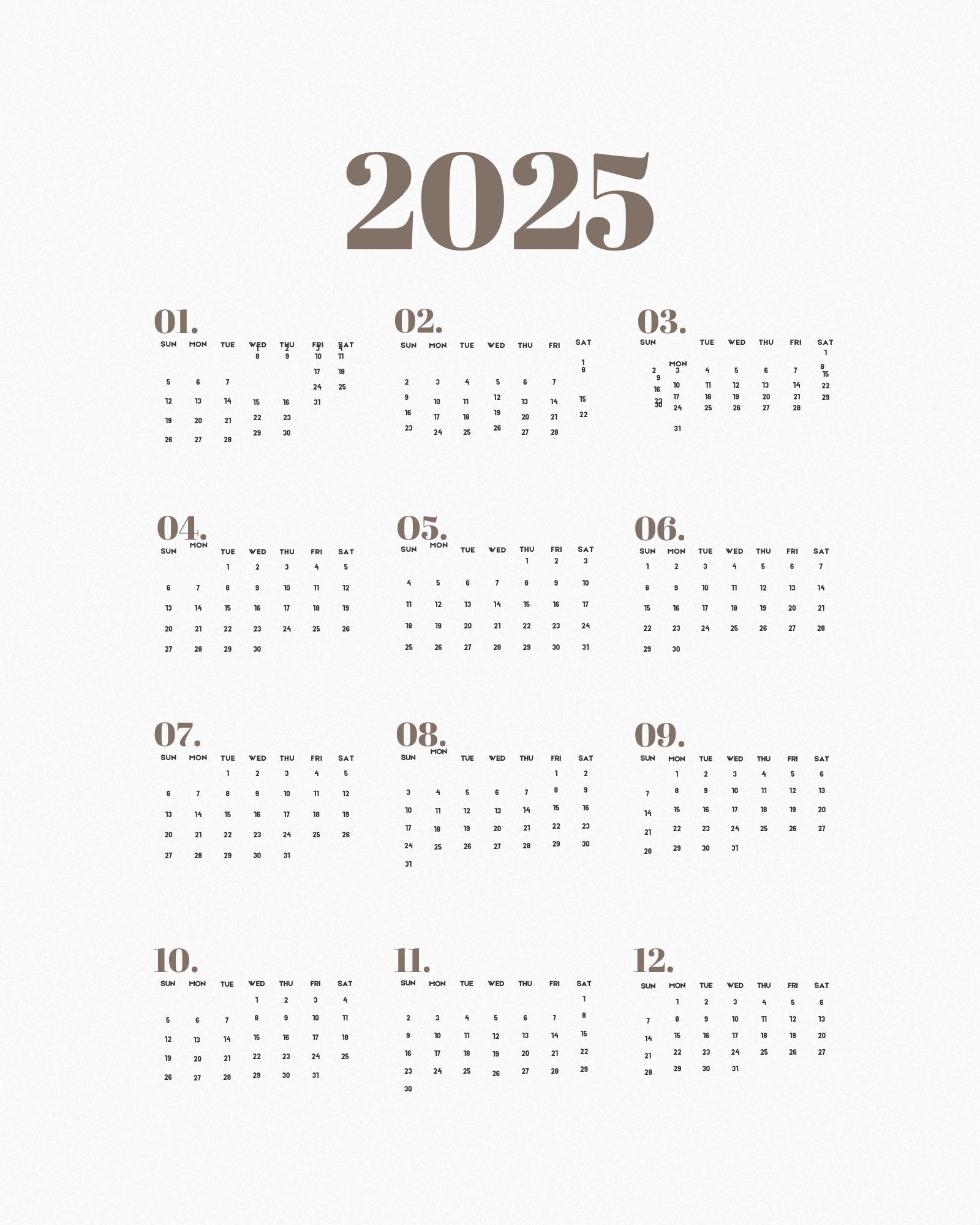 2025 Weekly & Monthly Planner | Digital Download Printable Calendar ...