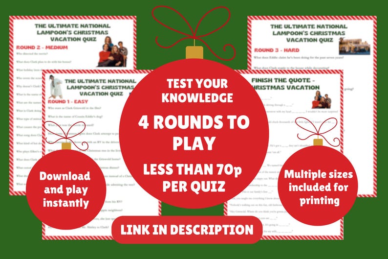 BUNDLE National Lampoon's Christmas Vacation Movie Trivia Games, Finish ...