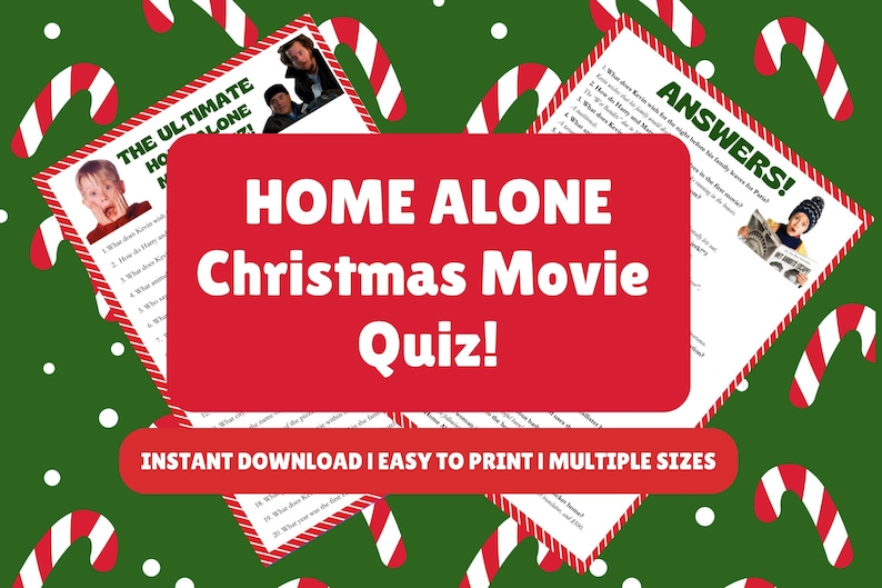 Home Alone Christmas Movie Trivia Quiz, Christmas Games, Christmas Quiz ...