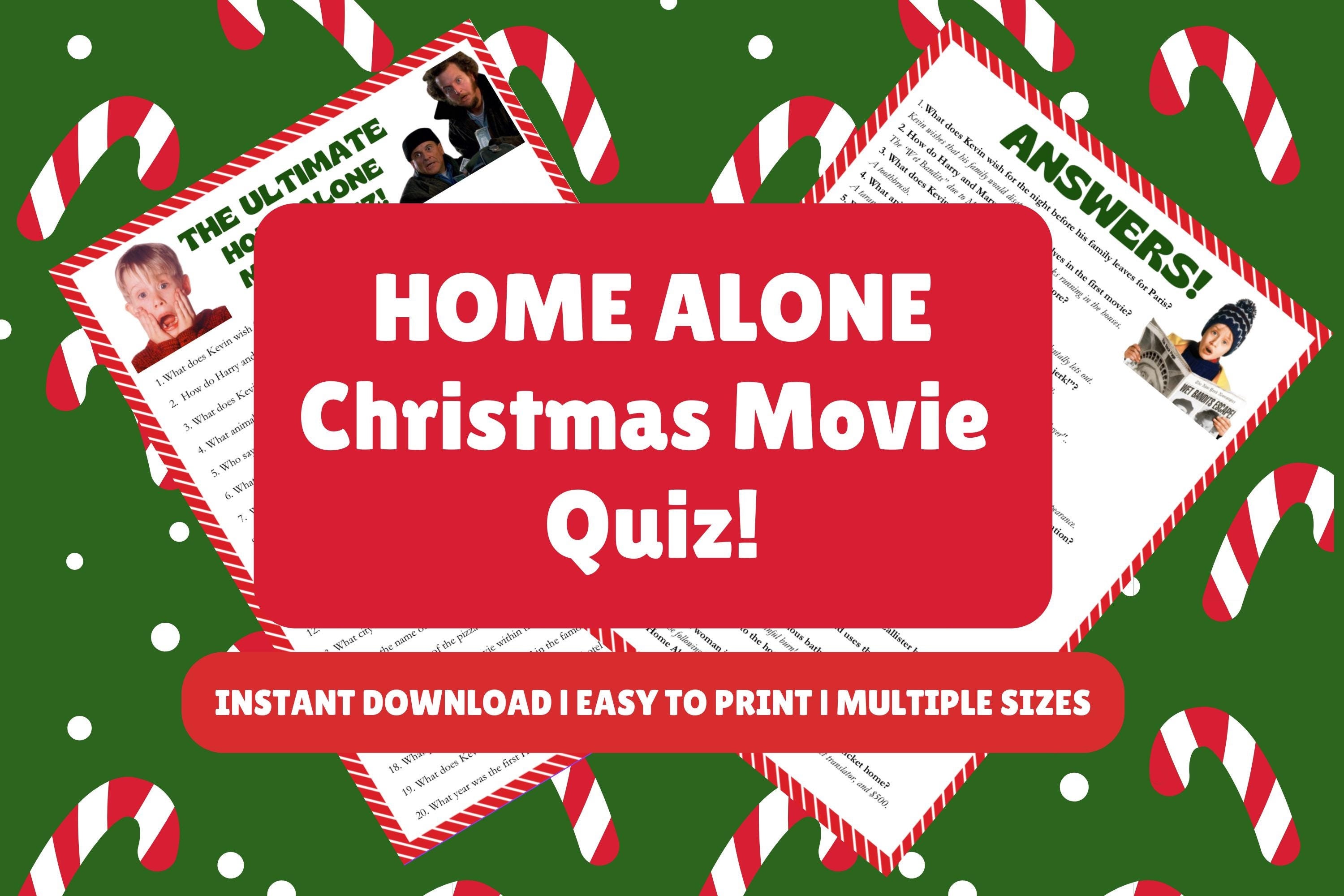 Home Alone Christmas Movie Trivia Quiz, Christmas Games, Christmas Quiz ...