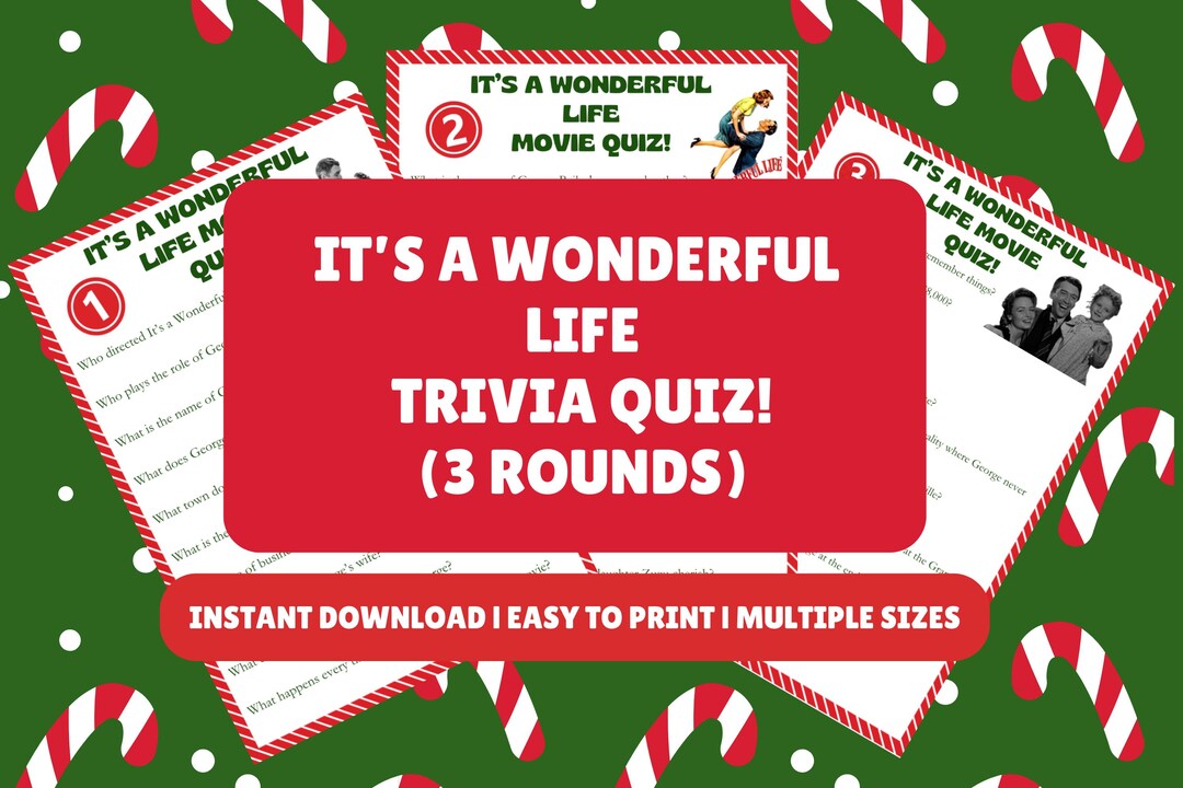It's a Wonderful Life Movie Trivia Quiz, Christmas Games, Christmas ...