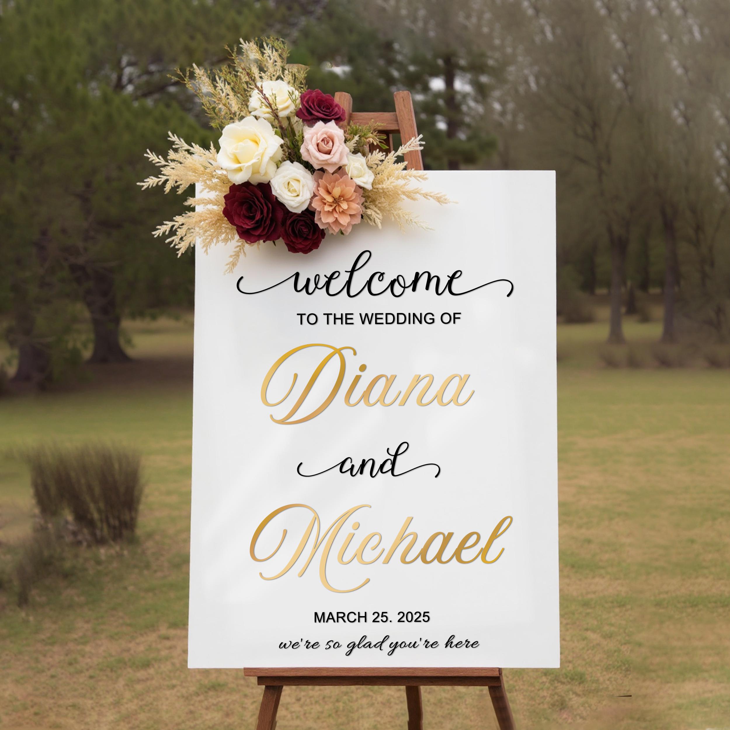 Custom 3D Acrylic Wedding Welcome Sign: Modern Reception Signage - Etsy